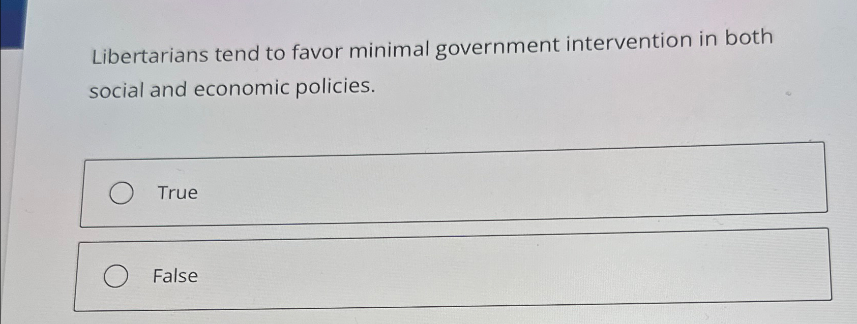 Solved Libertarians tend to favor minimal government | Chegg.com