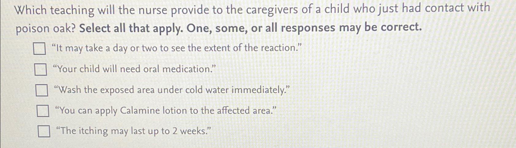 Solved Which teaching will the nurse provide to the | Chegg.com