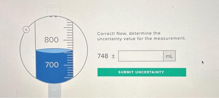 Solved Correct! Now, determine the uncertainty value for the | Chegg.com