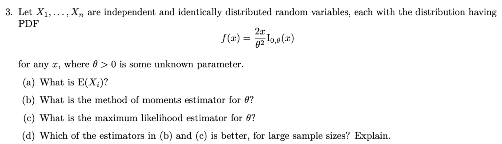 Solved Let x1,dots,xn ﻿are independent and identically | Chegg.com