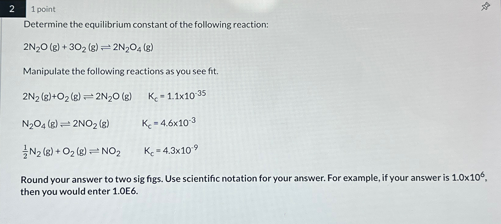 Solved 21 ﻿pointDetermine the equilibrium constant of the | Chegg.com
