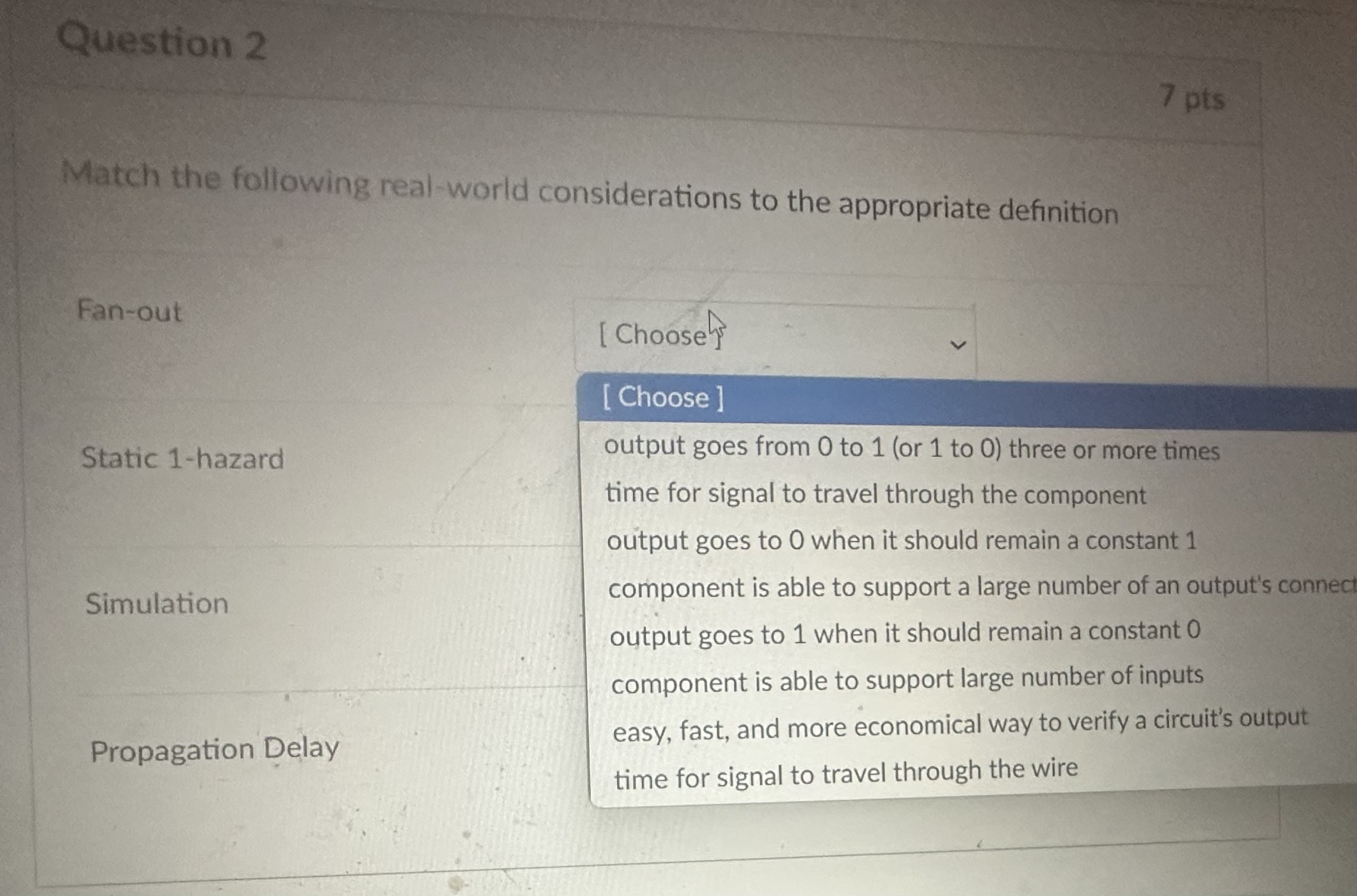 Solved Question 27 ﻿ptsMatch the following real-world | Chegg.com