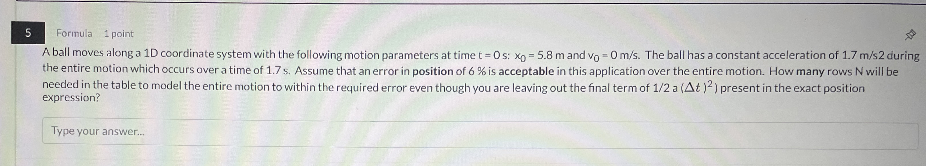 Solved 5Formula1 ﻿pointA ball moves along a 1D coordinate | Chegg.com