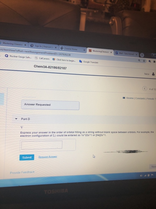 Solved Mastering Chemist Sign in / Pearsonli x Course Home x | Chegg.com