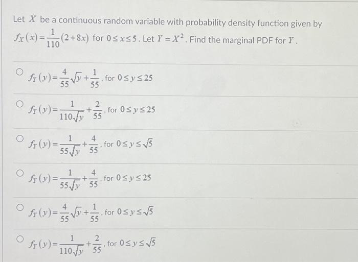 Solved Let X be a continuous random variable with | Chegg.com