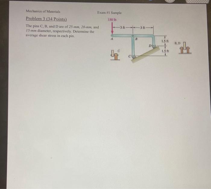 Solved Mechanics of Materials Exam \& 1 Sarmple Problem 3 | Chegg.com