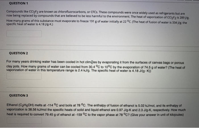 Solved QUESTION 1 Compounds like CCl2F2 are known as | Chegg.com