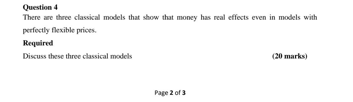 Solved Question 4 There are three classical models that show | Chegg.com