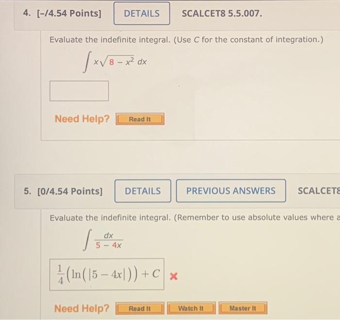 Solved Evaluate the indefinite integral. (Use C for the | Chegg.com
