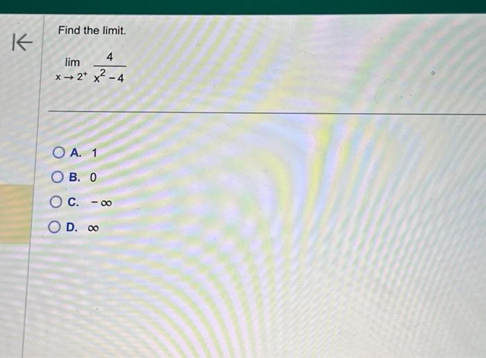 Solved Find the limit. limx→2+x2−44 | Chegg.com