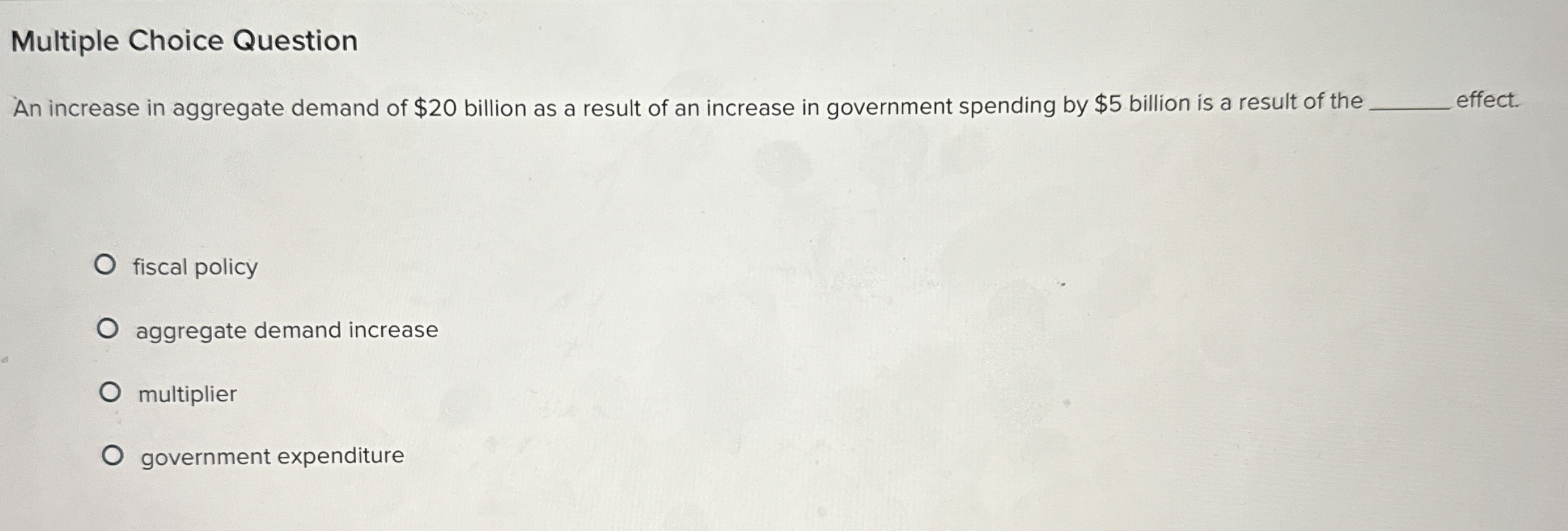 Solved Multiple Choice QuestionAn increase in aggregate | Chegg.com