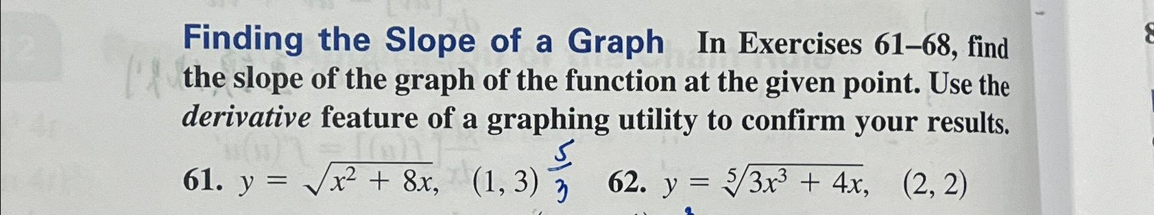 Solved Finding the Slope of a Graph In Exercises 61, ﻿find | Chegg.com