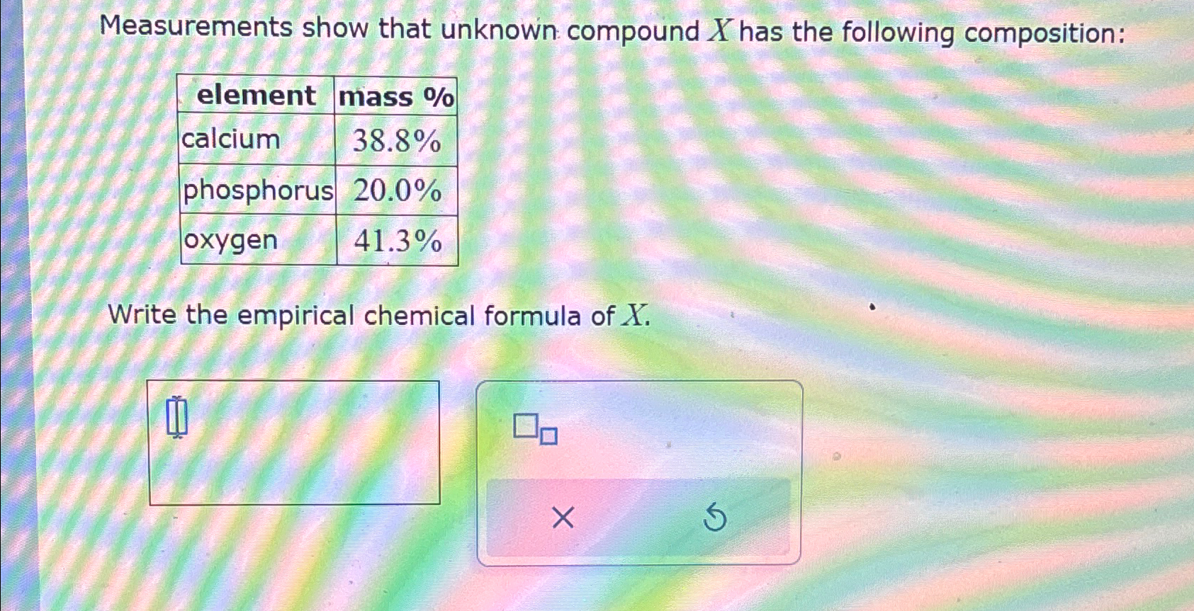 Solved Measurements show that unknown compound x ﻿has the | Chegg.com