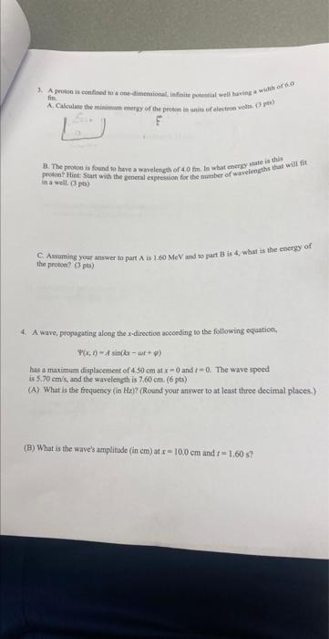 1. A proton is confined to a ooue dimensional, in | Chegg.com