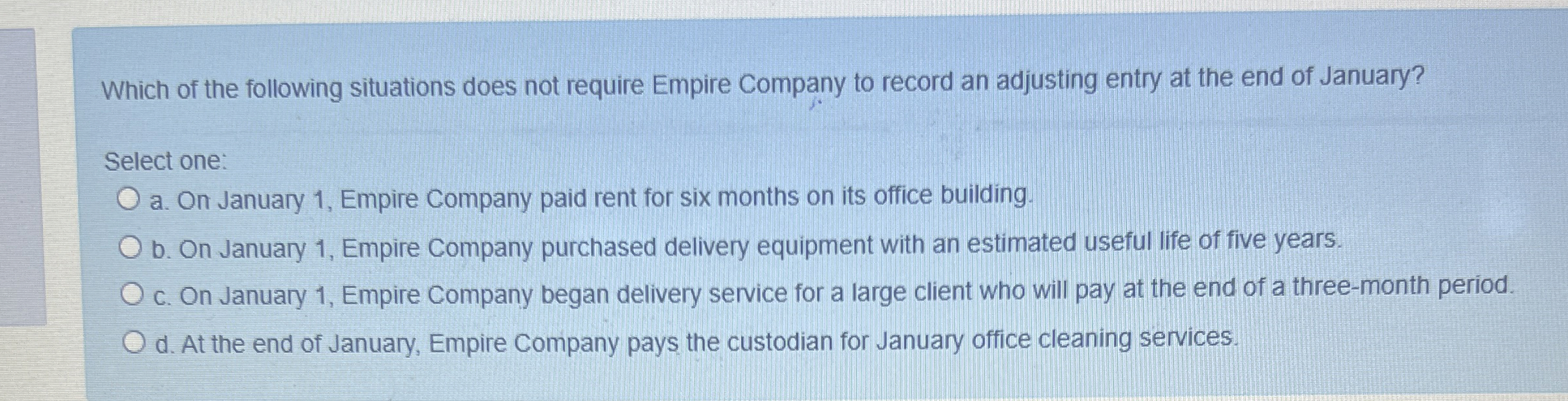 Solved Which of the following situations does not require | Chegg.com