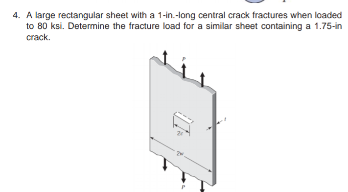Solved 4. A large rectangular sheet with a 1-in.-long | Chegg.com