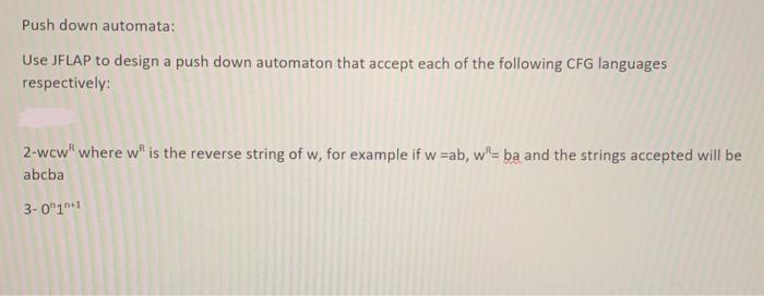 Solved Using Jflap Or Sketching The Automaton Out Please