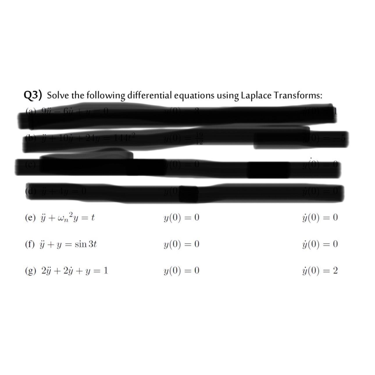 Solved Q3) ﻿Solve the following differential equations using | Chegg.com