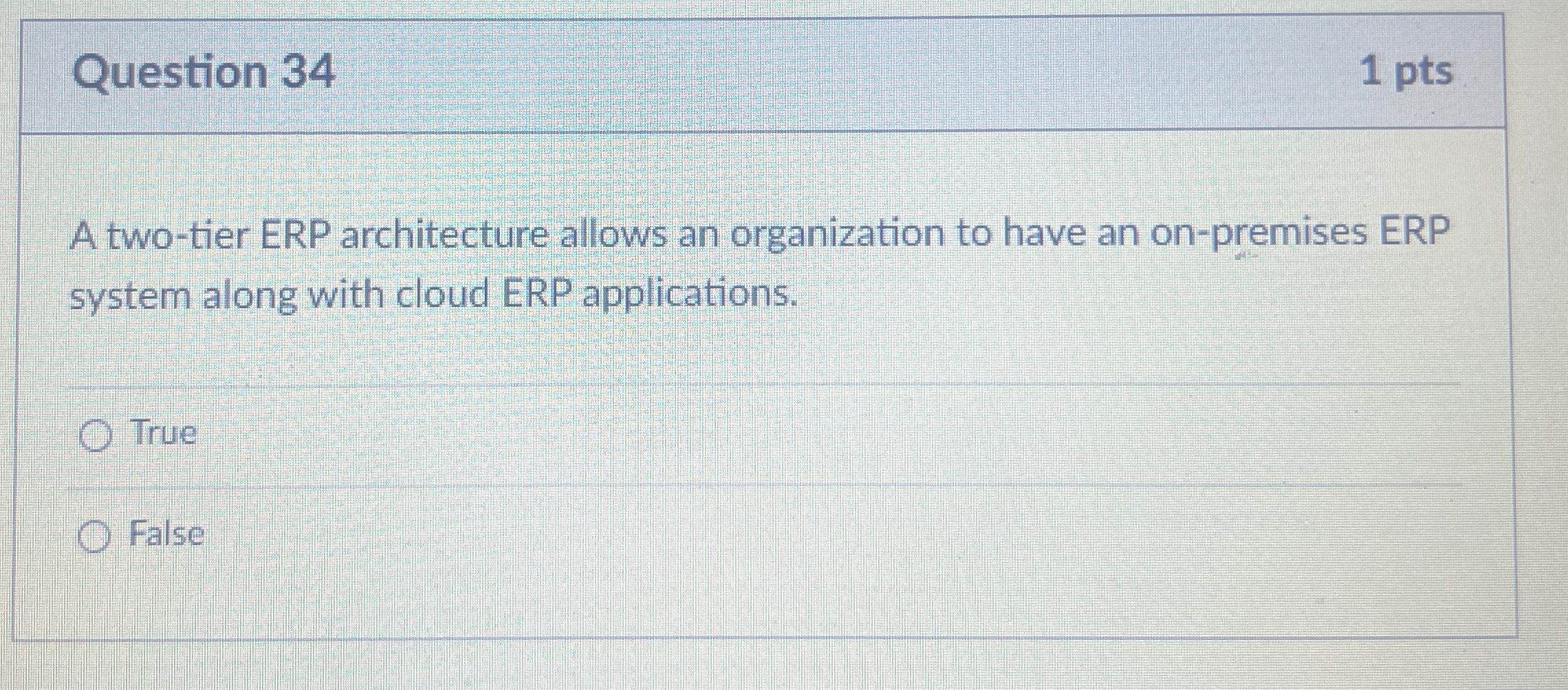 Solved Question 341 ﻿ptsA two-tier ERP architecture allows | Chegg.com