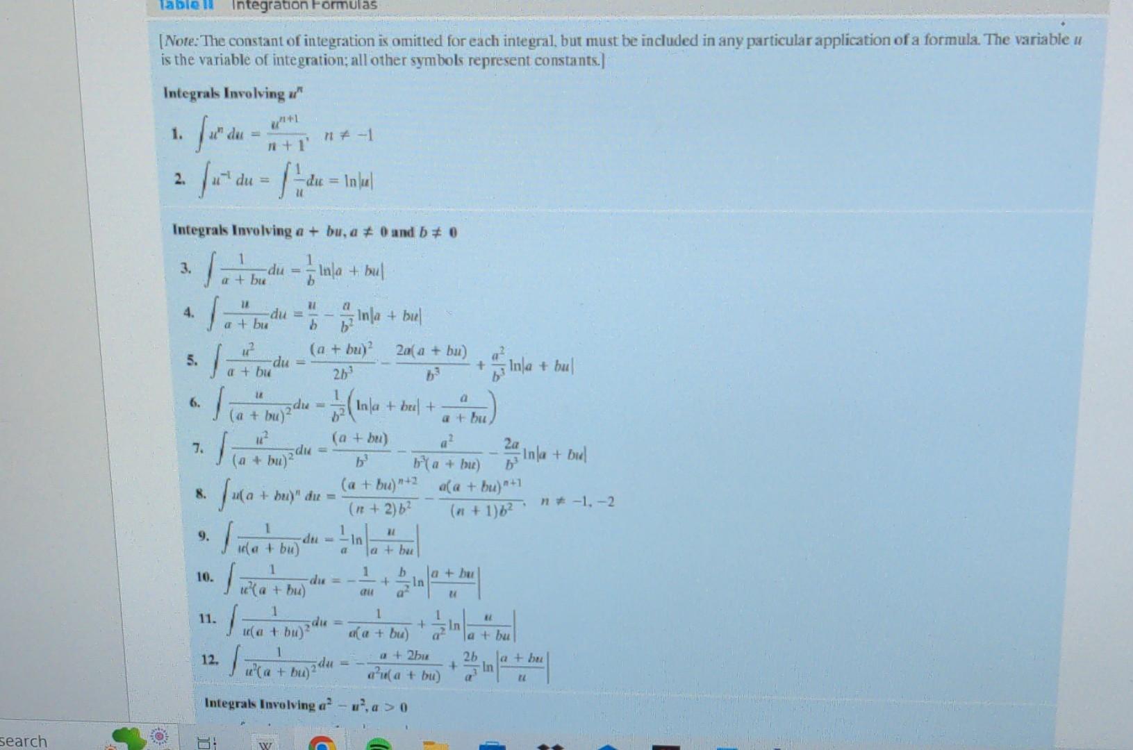 Solved Find indefinite integral by Using talde II | Chegg.com