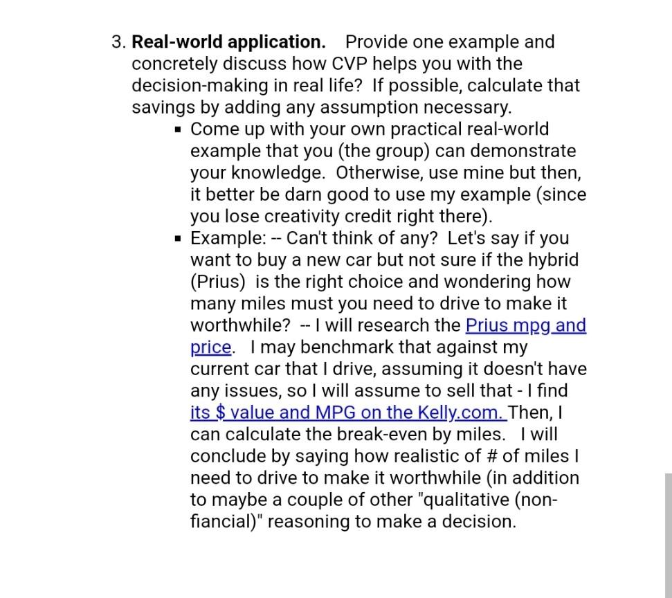 Solved 3. Real-world application. Provide one example and | Chegg.com