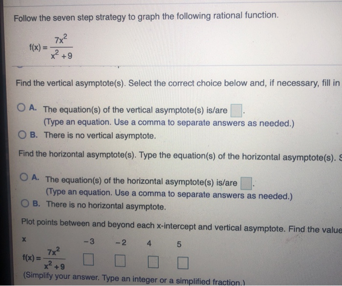 Solved Follow the seven step strategy to graph the following | Chegg.com