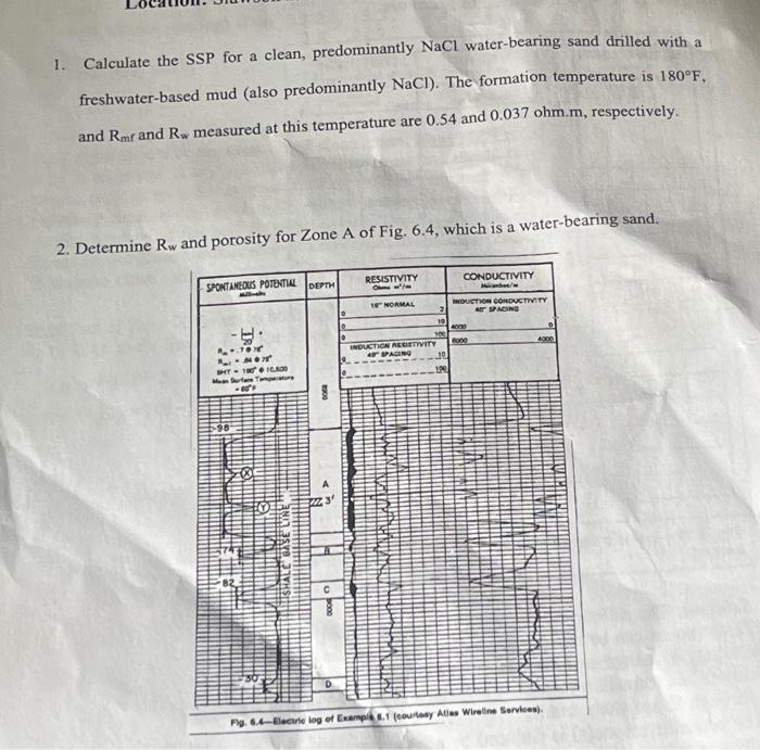 Solved 1. Calculate the SSP for a clean, predominantly NaCl | Chegg.com