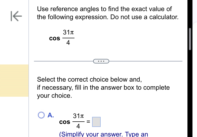 Solved Use reference angles to find the exact value of the | Chegg.com