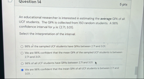 Solved Question 145 ﻿ptsAn educational researcher is | Chegg.com