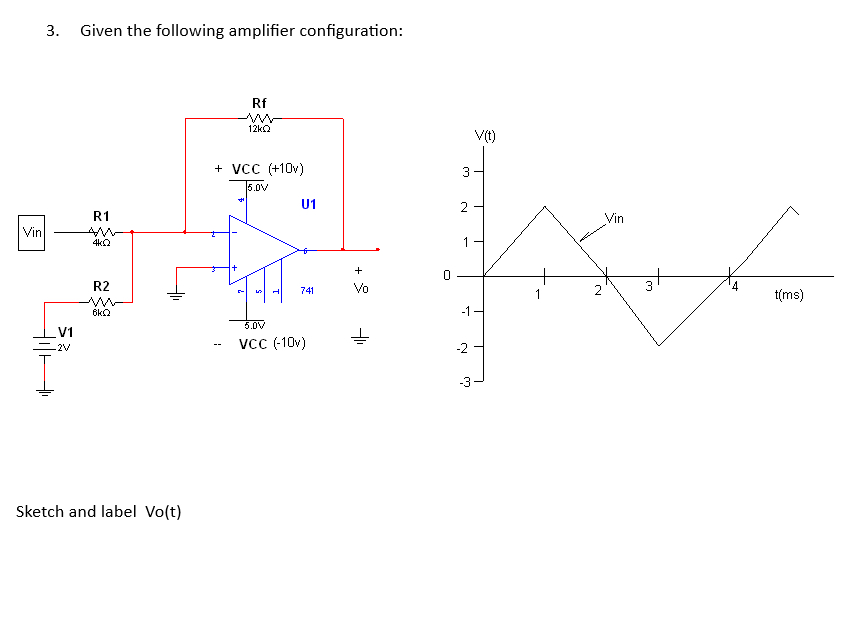 Solved Given the following amplifier configuration:Sketch | Chegg.com