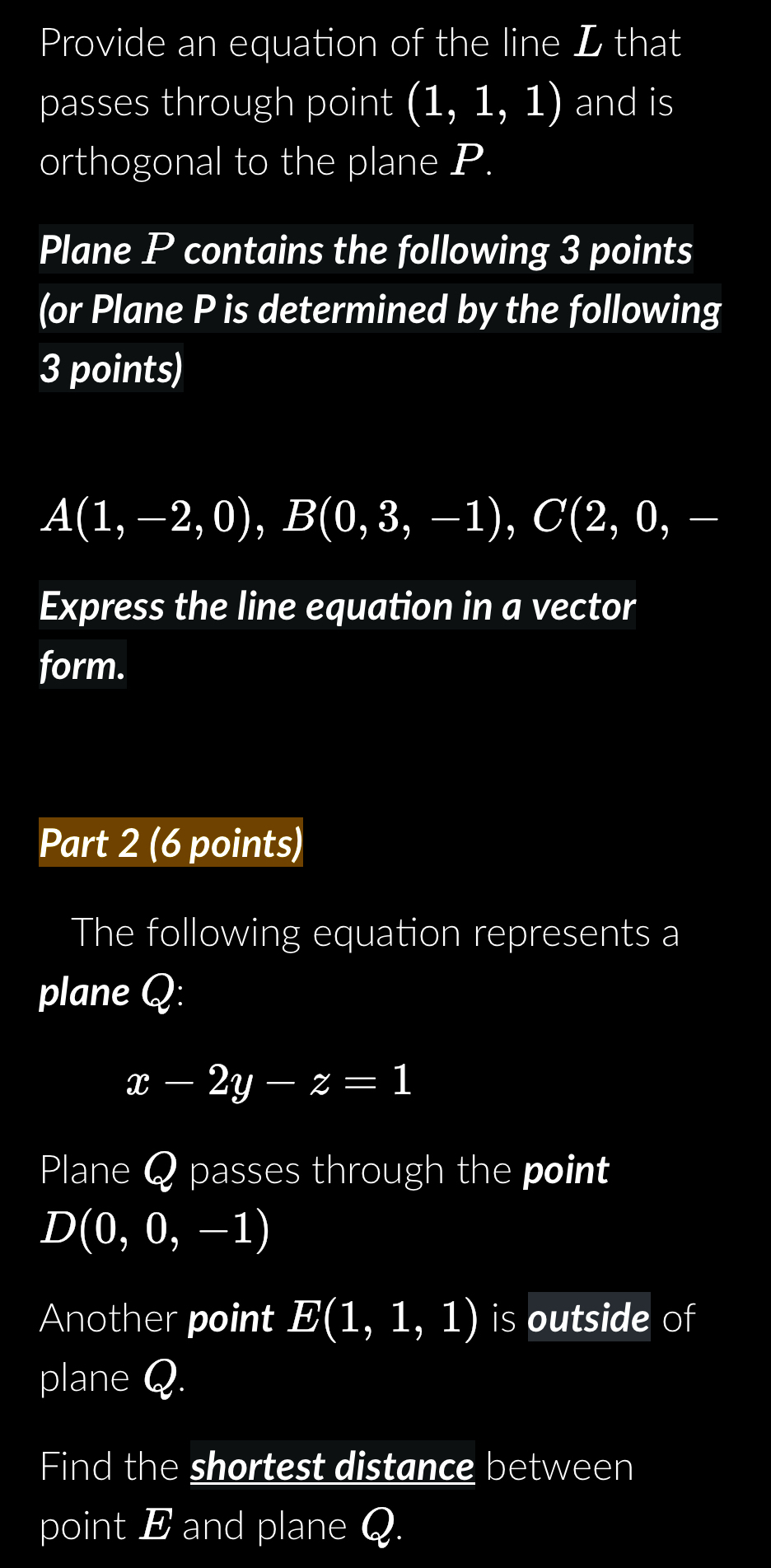 Solved Provide an equation of the line L ﻿that passes | Chegg.com