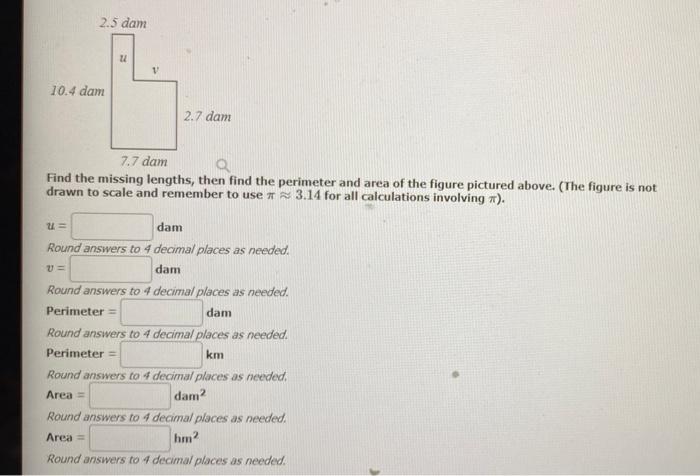 Solved х Find the perimeter and area of the figure shown | Chegg.com