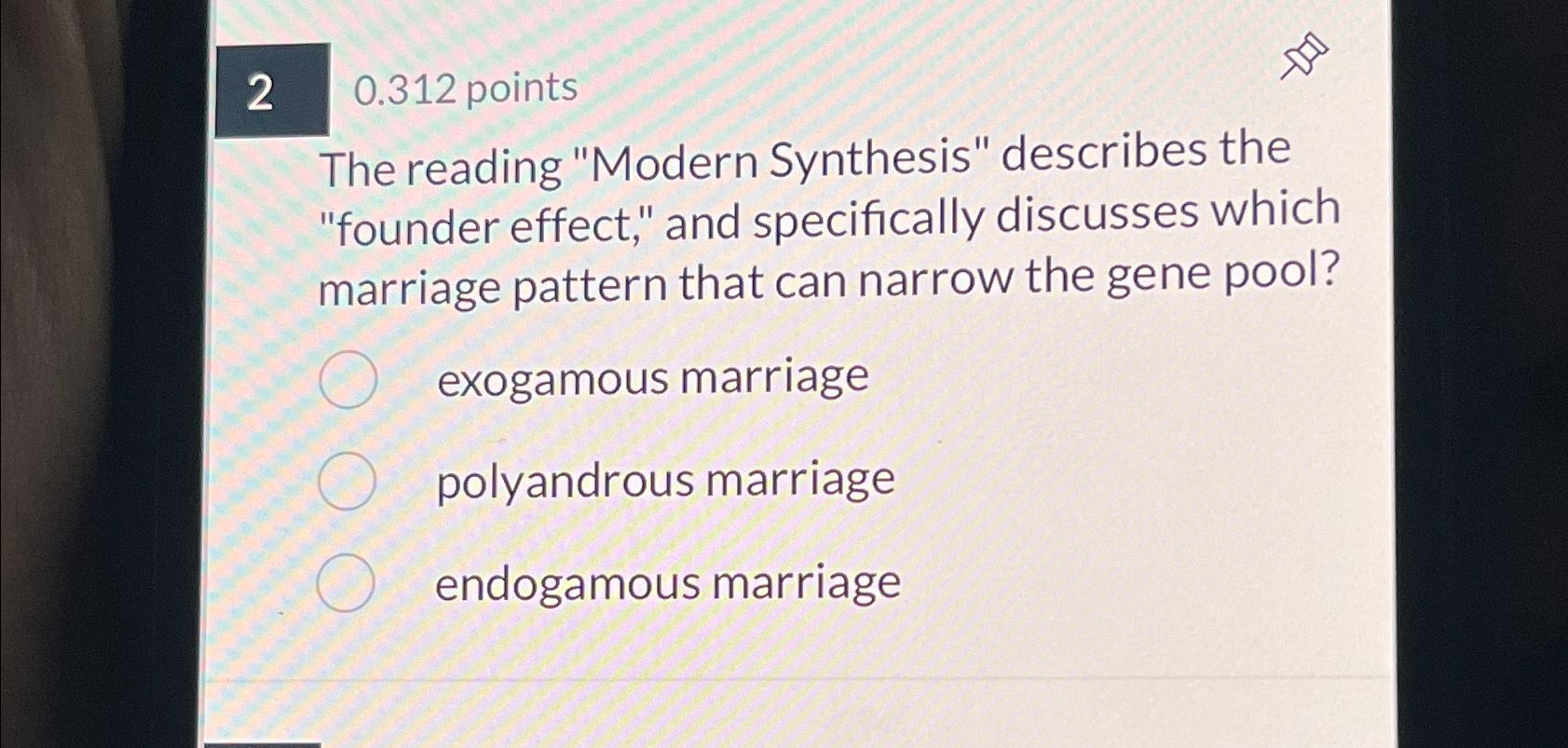 Solved 20.312 ﻿pointsThe reading "Modern Synthesis" | Chegg.com