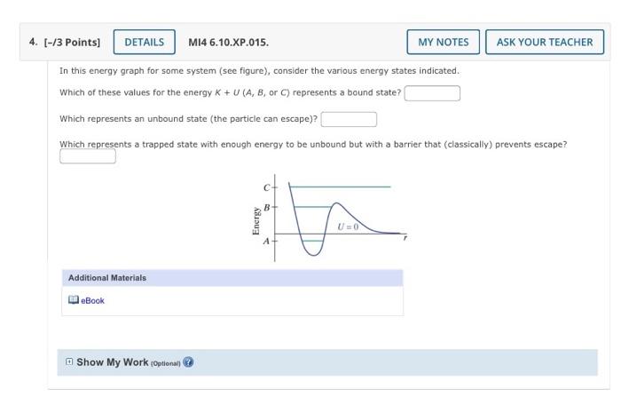 Solved In this energy graph for some system (see figure), | Chegg.com