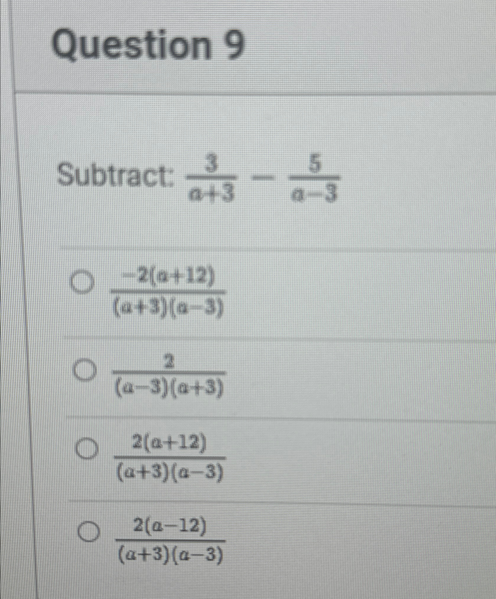 Solved Question 9Subtract: | Chegg.com