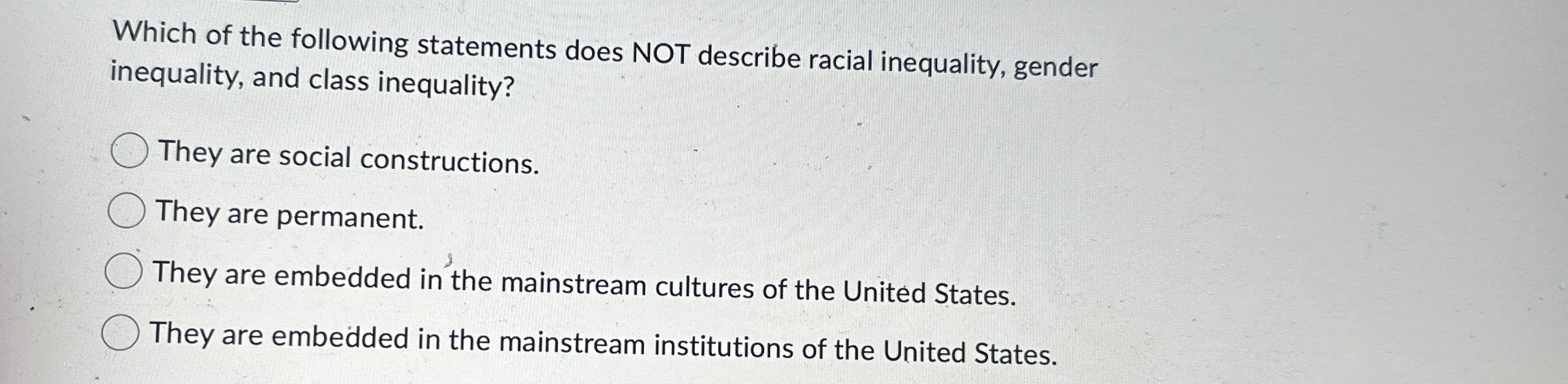 Solved Which of the following statements does NOT describe | Chegg.com