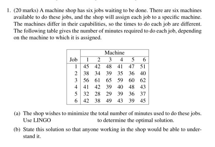 Solved USE LINGO. DO NOT USE EXCEL. please show alll | Chegg.com