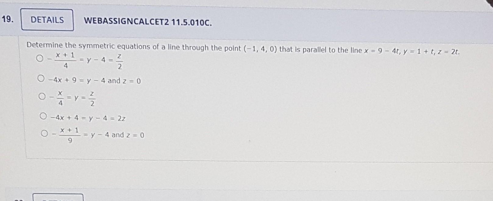 Solved 19. DETAILS WEBASSIGNCALCET2 11.5.010C. Determine the | Chegg.com Solved 19. DETAILS WEBASSIGNCALCET2 11.5.010C. Determine the | Chegg.com