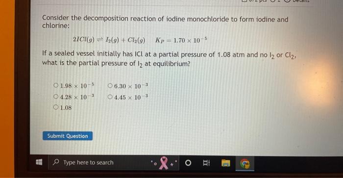 Solved Consider the decomposition reaction of iodine | Chegg.com