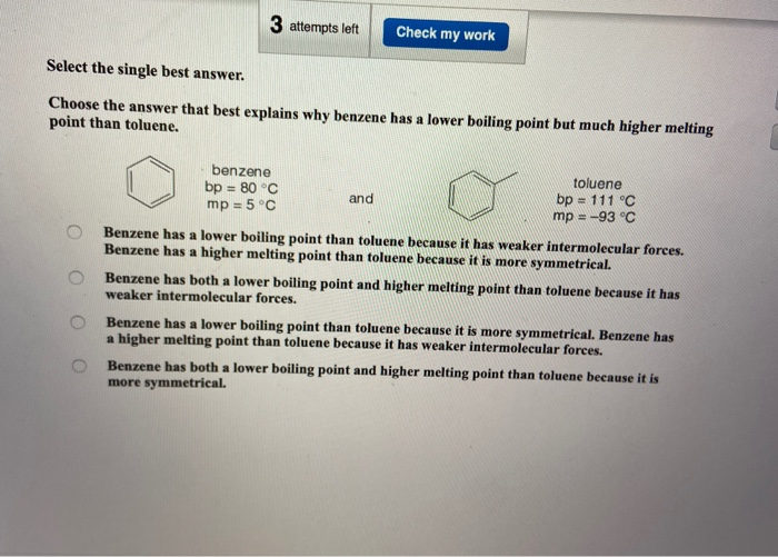 Solved 3 attempts left Check my work Select the single best | Chegg.com