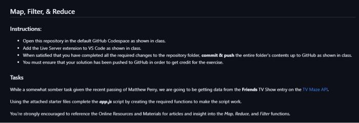 Solved Map, Filter, \& Reduce Instructions: - Open this | Chegg.com