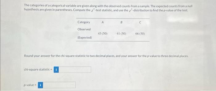 Solved The categories of a categorical variable are given | Chegg.com
