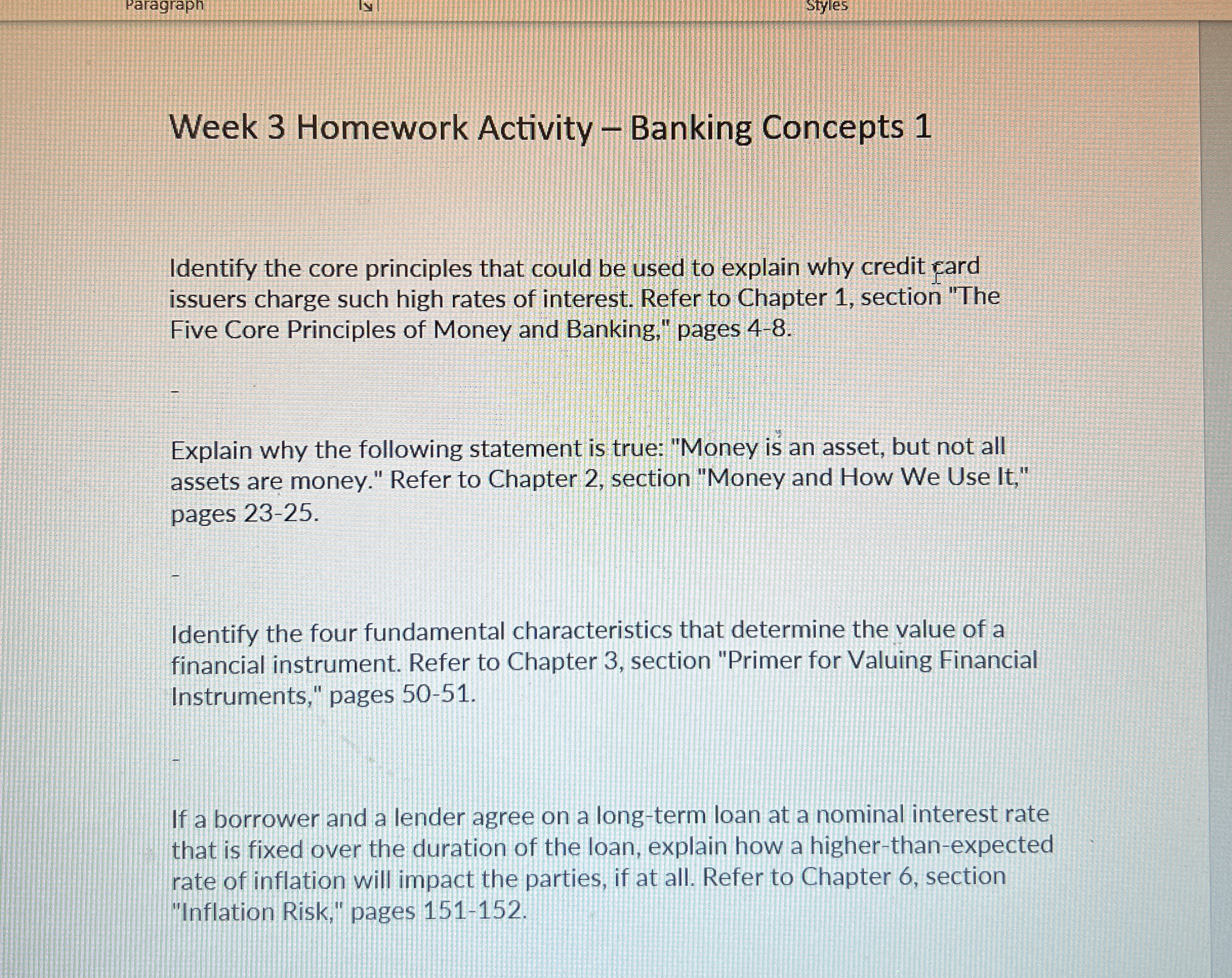 Solved Week 3 ﻿Homework Activity - ﻿Banking Concepts | Chegg.com