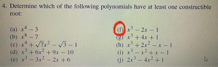 Solved Determine which of the following polynomials have at | Chegg.com