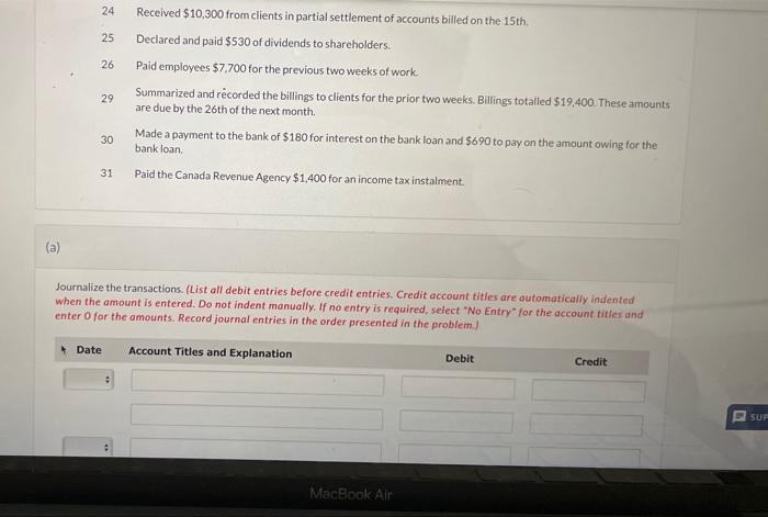 Set up T accounts and post the journal entries | Chegg.com
