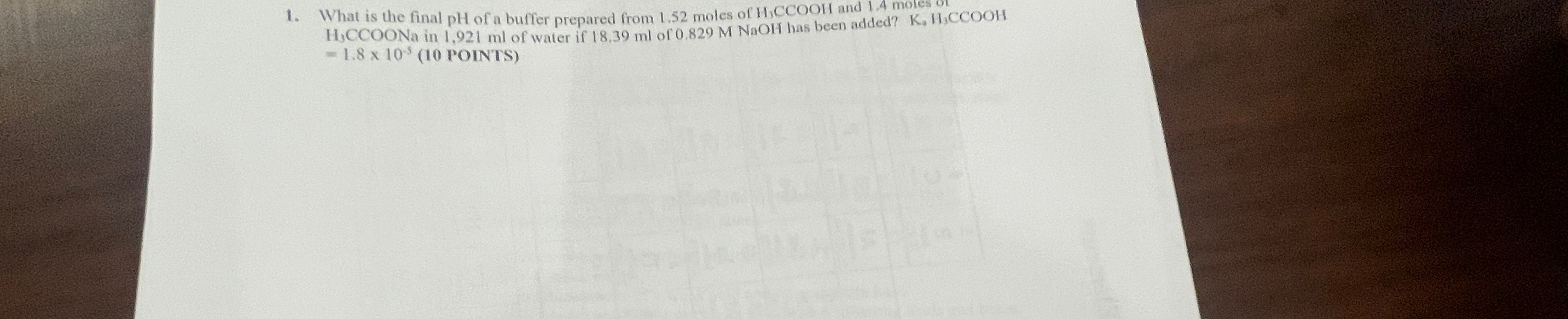 Solved What is the final pH ﻿of a buffer prepared from 1.52 | Chegg.com