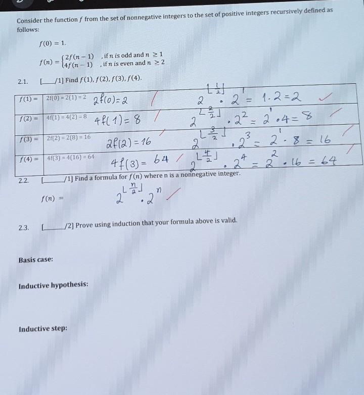Solved Consider the function f from the set of nonnegative | Chegg.com