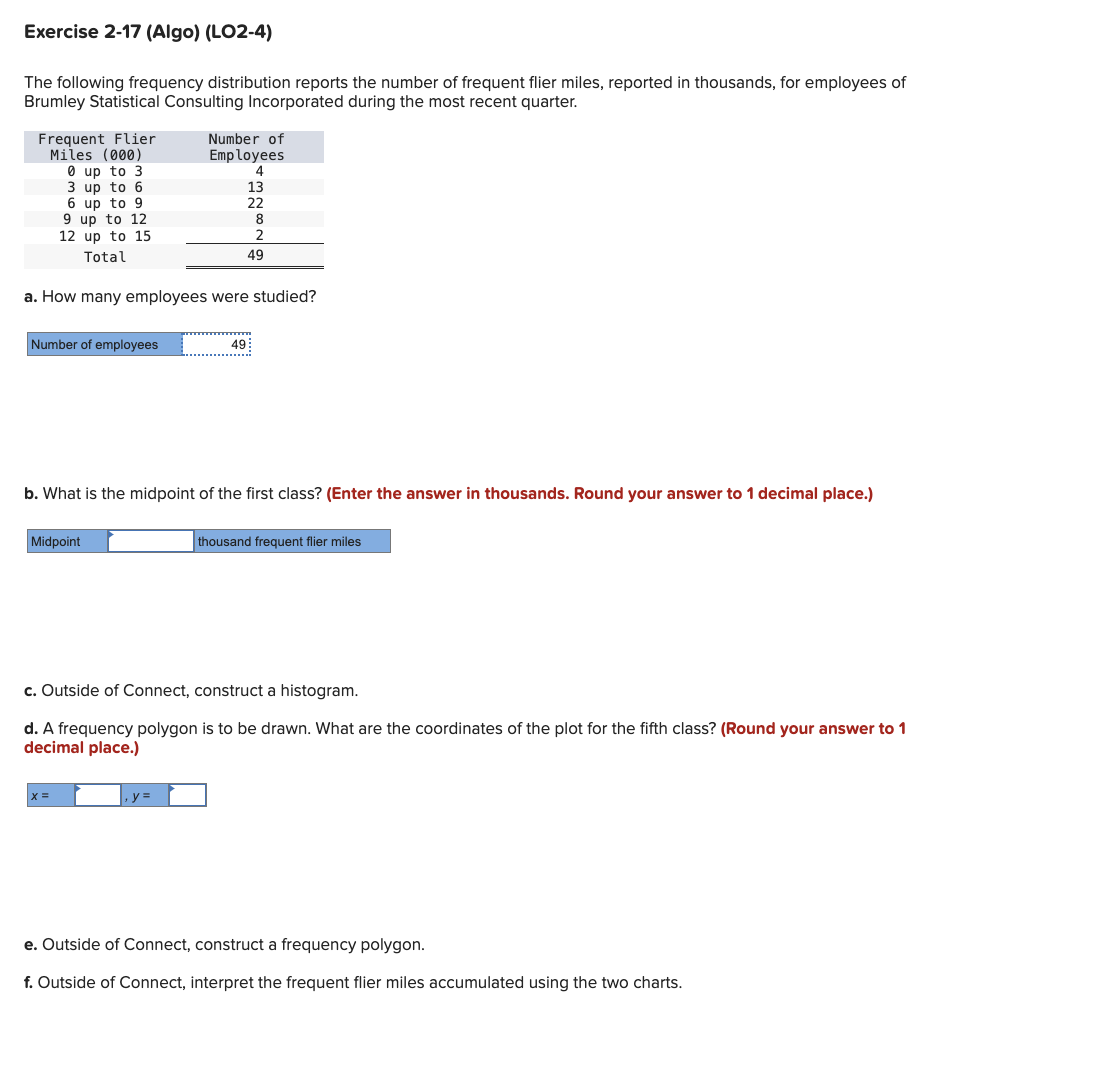 Solved Exercise 2-17 (Algo) (LO2-4)The following frequency | Chegg.com