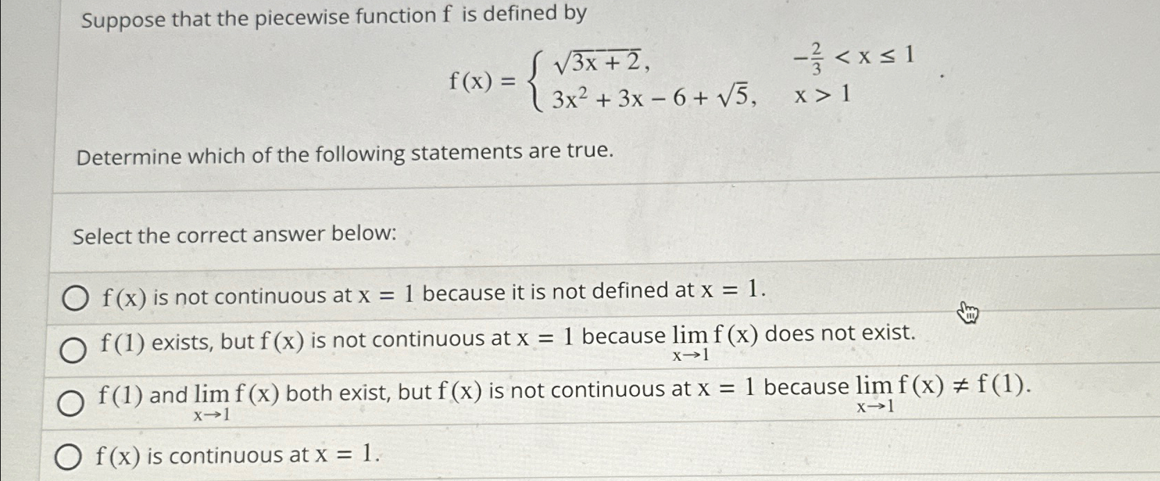 Solved Suppose that the piecewise function f ﻿is defined | Chegg.com