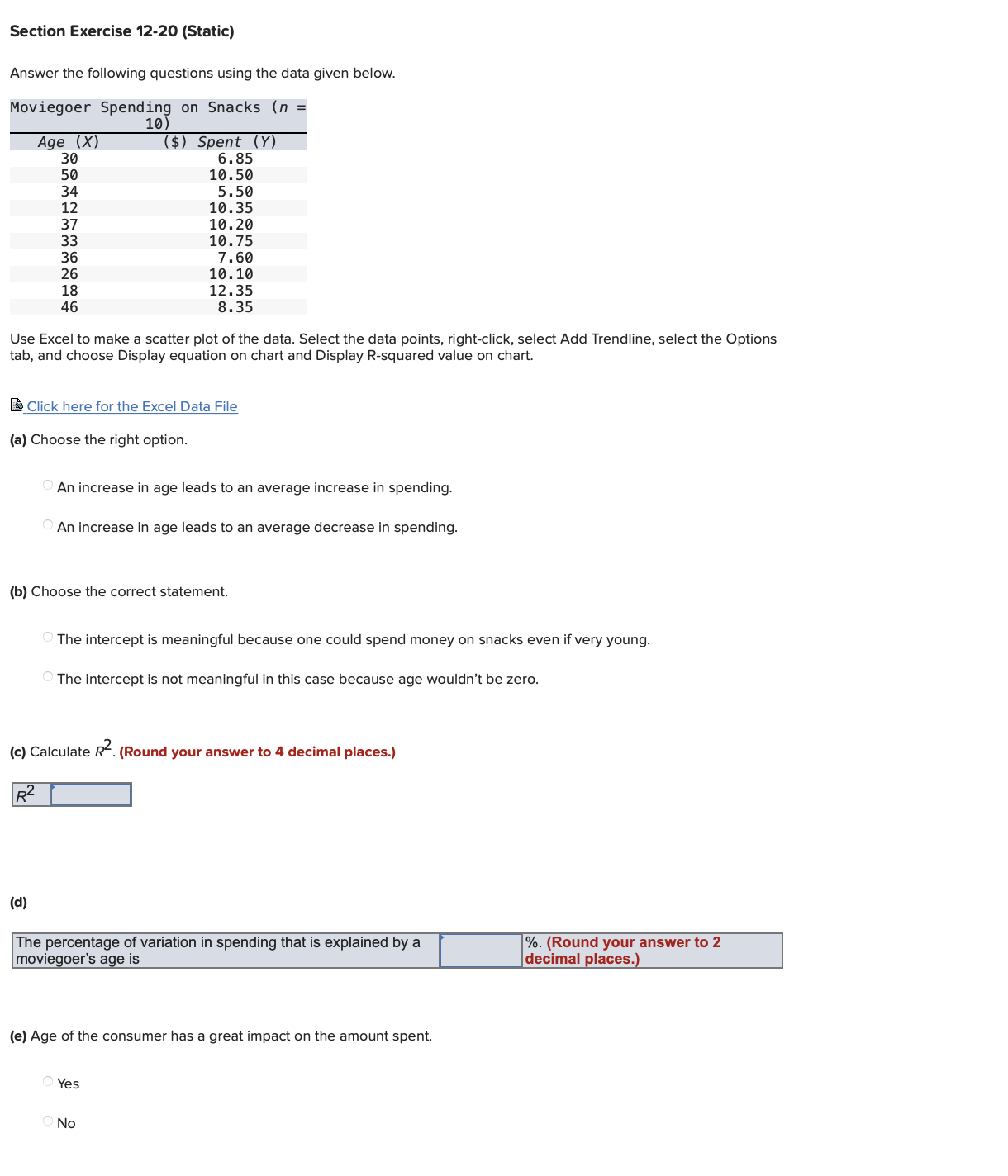 Solved Section Exercise 12-20 (Static)Answer the following | Chegg.com
